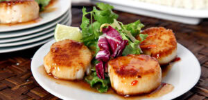 Scallops with Sweet Chili Glaze - A Taste of Thai
